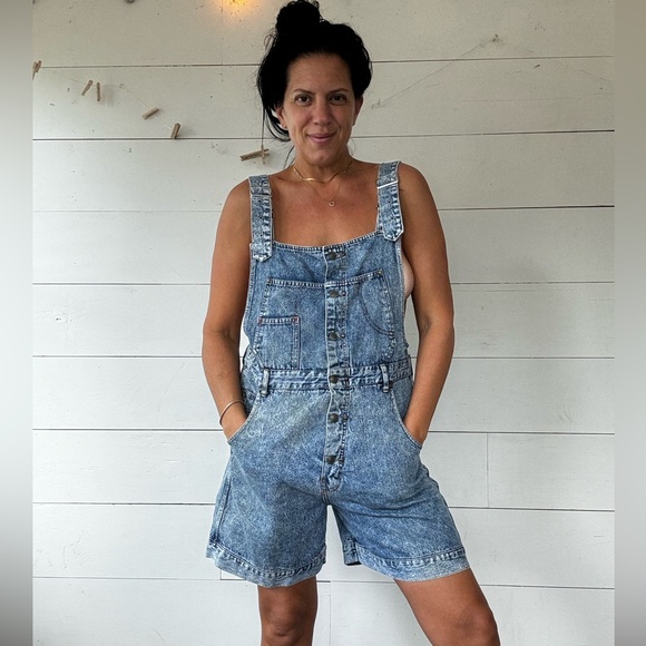 Vintage | Jeans | Vintage 9s Acid Wash Short Overalls Country Western ...